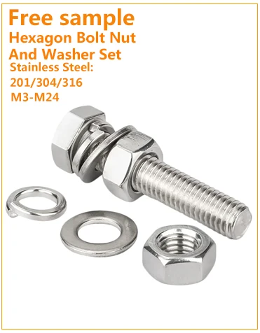 Stainless Steel Bolts, Nuts, and Washers Set - M3-M20