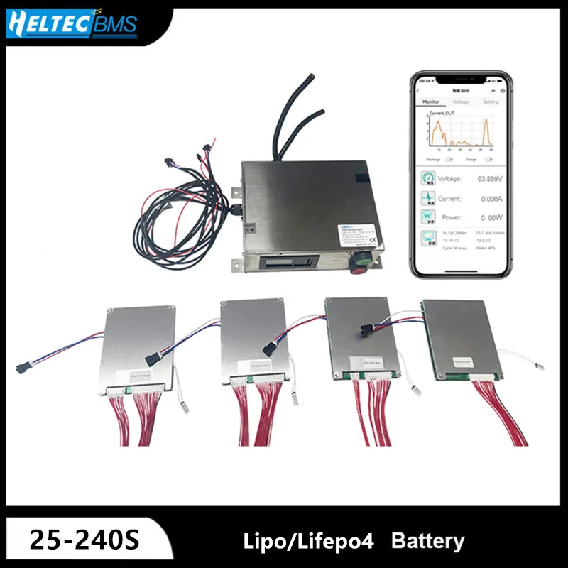Heltecbms 25s-240s 100a 300a Ble Smart Bms 96v 144v 260v 320v 440v 800v Li-ion/lifepo4 High ...