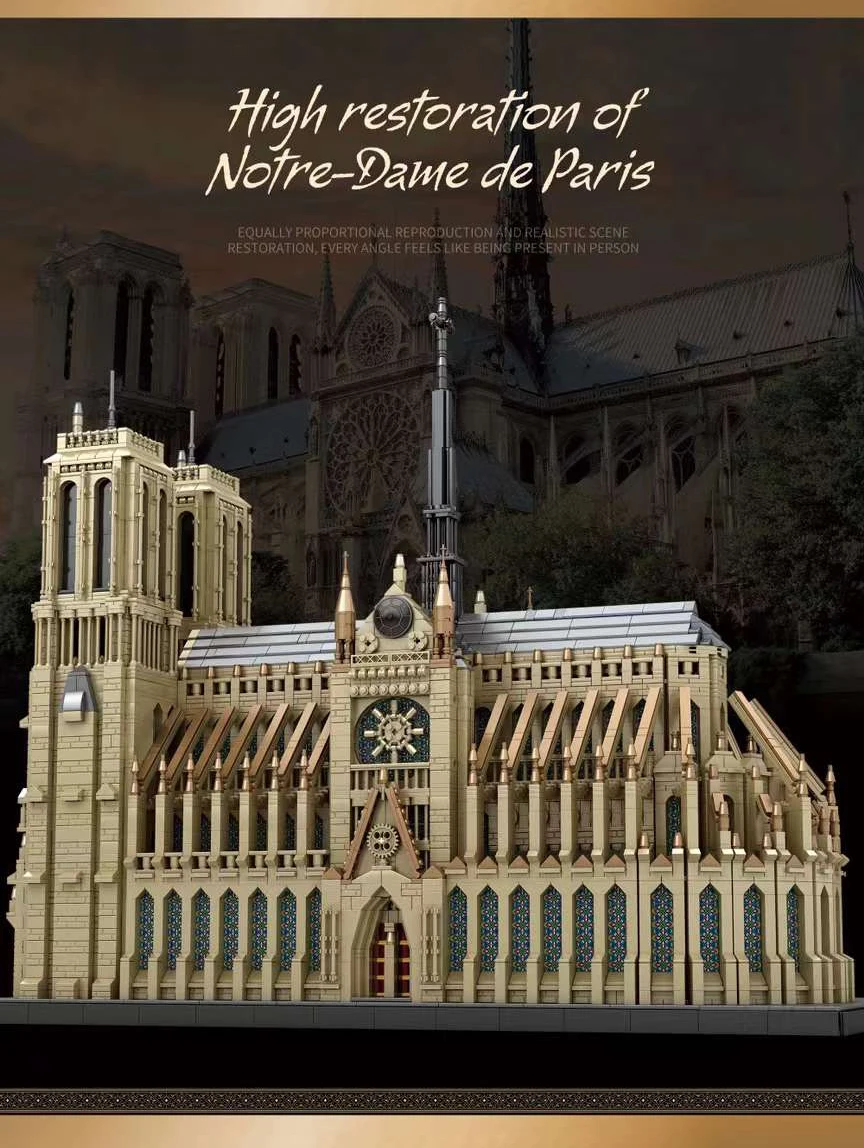 Reobrix 66016 New Moc Idea City Notre Dame De Paris Diy Plastic ...