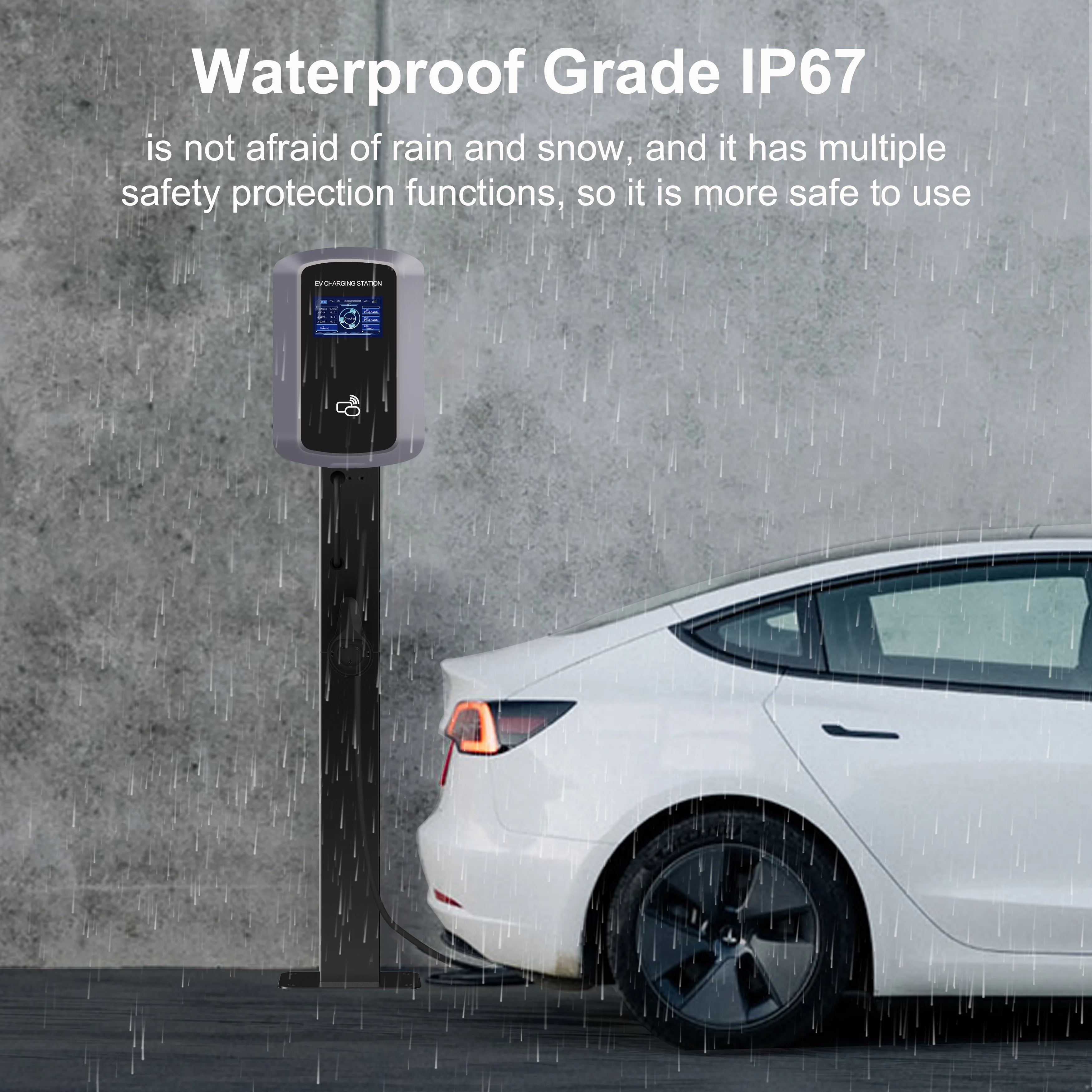 Type 1 Wall Mounting Ev Charging Station,40a 48a Smart Electric Vehicle ...