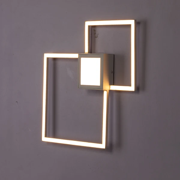 Modern Led Wall Lamp Aluminum Square Wall Light For Bedroom Living Room ...