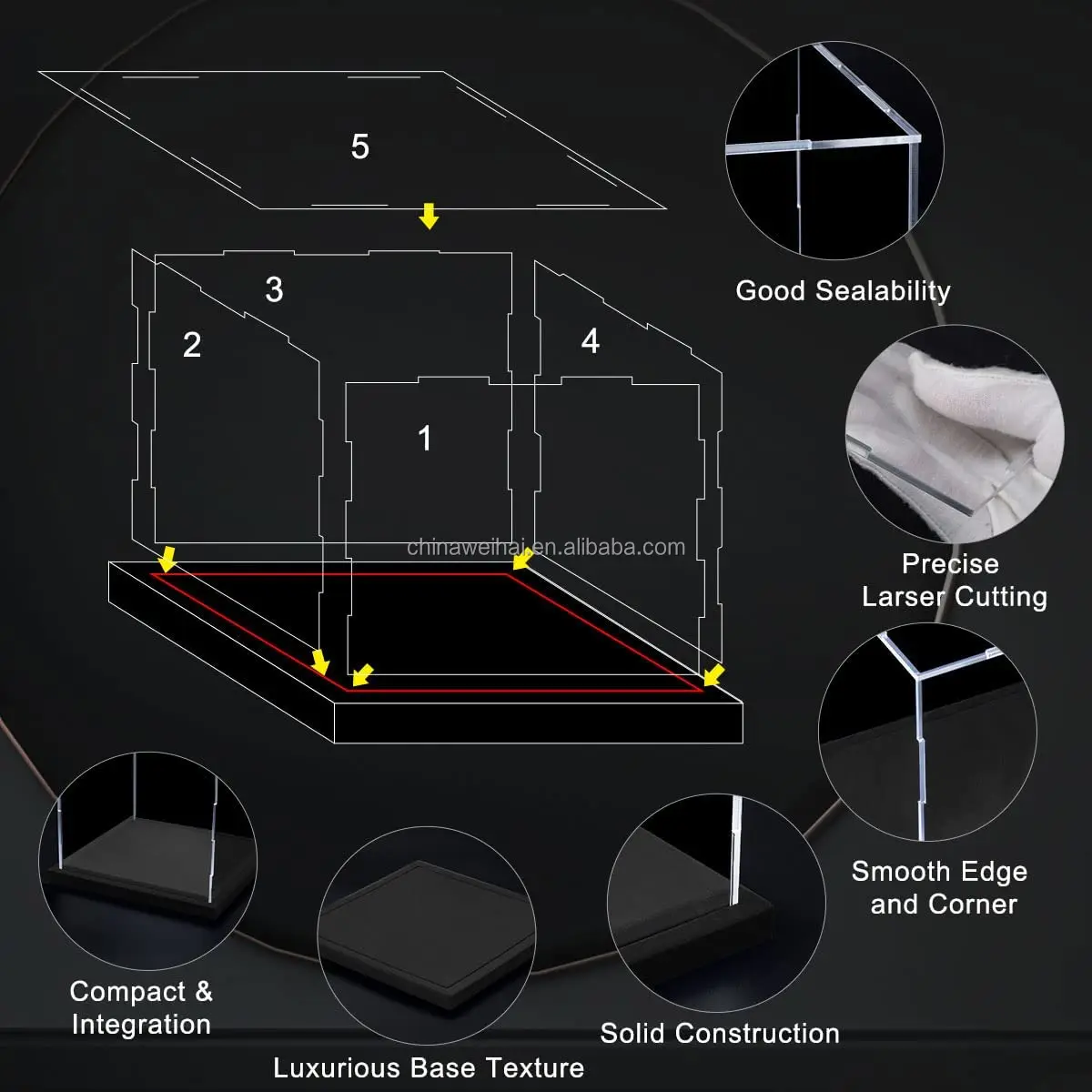 Acrylic Display Case,12x12x12 Inch Cube Acrylic Box With Base For ...