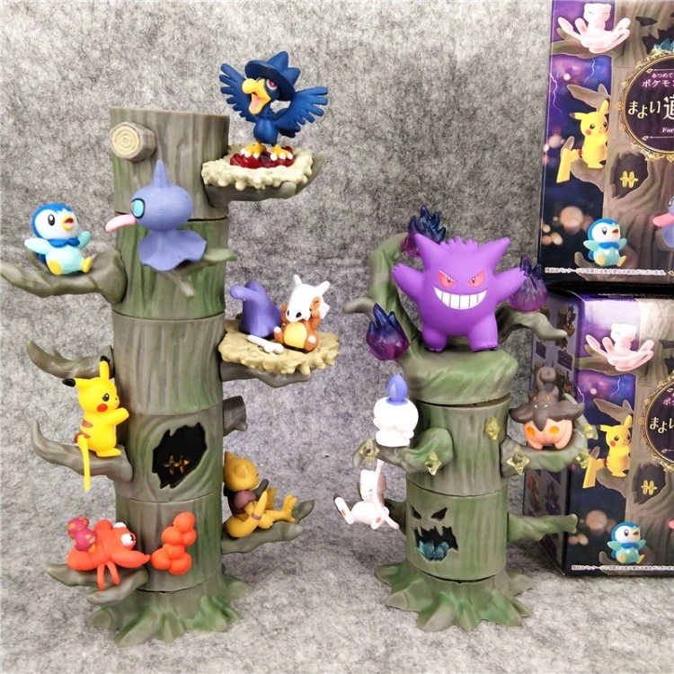 Pokemoned PVC Tree Stump - 8pcs Figure Toy Set for Gifts