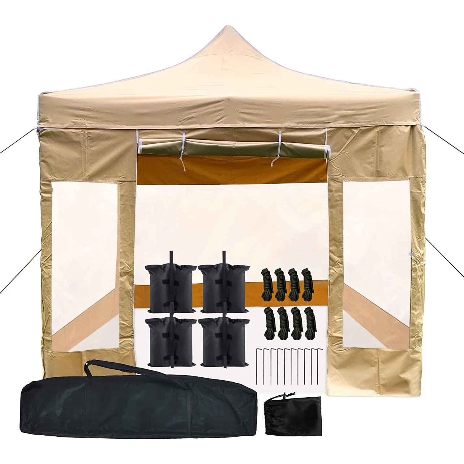 10x10 Waterproof Gazebo With Clear Transparent Sidewall All Seasons ...