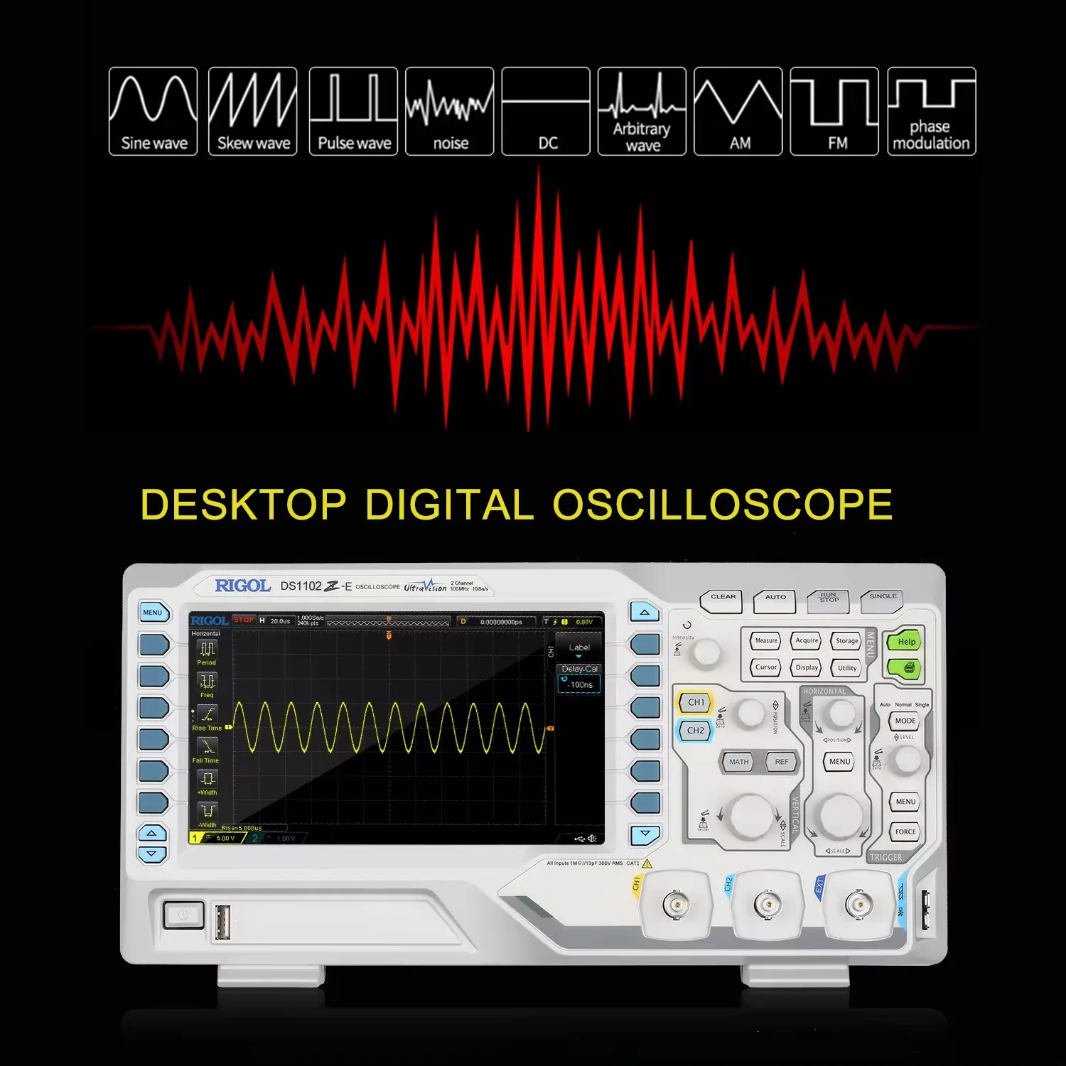 Oscilloscope DS1102Z-E Rigol Digital Dso Dual 2chan 4 Channels Usb 100M ...