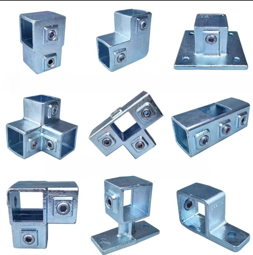 30mm Malleable Cast Iron GI Square Tubing 3-Way Connector for Safety ...