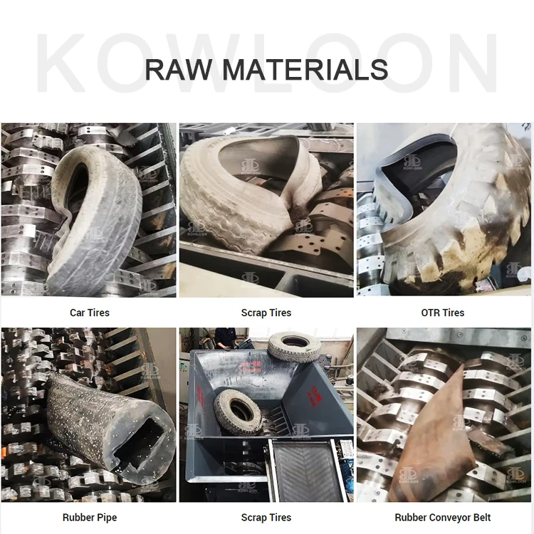 Kowloon Rubber Recycling Line Tire Processing Machine Tire Shredders ...