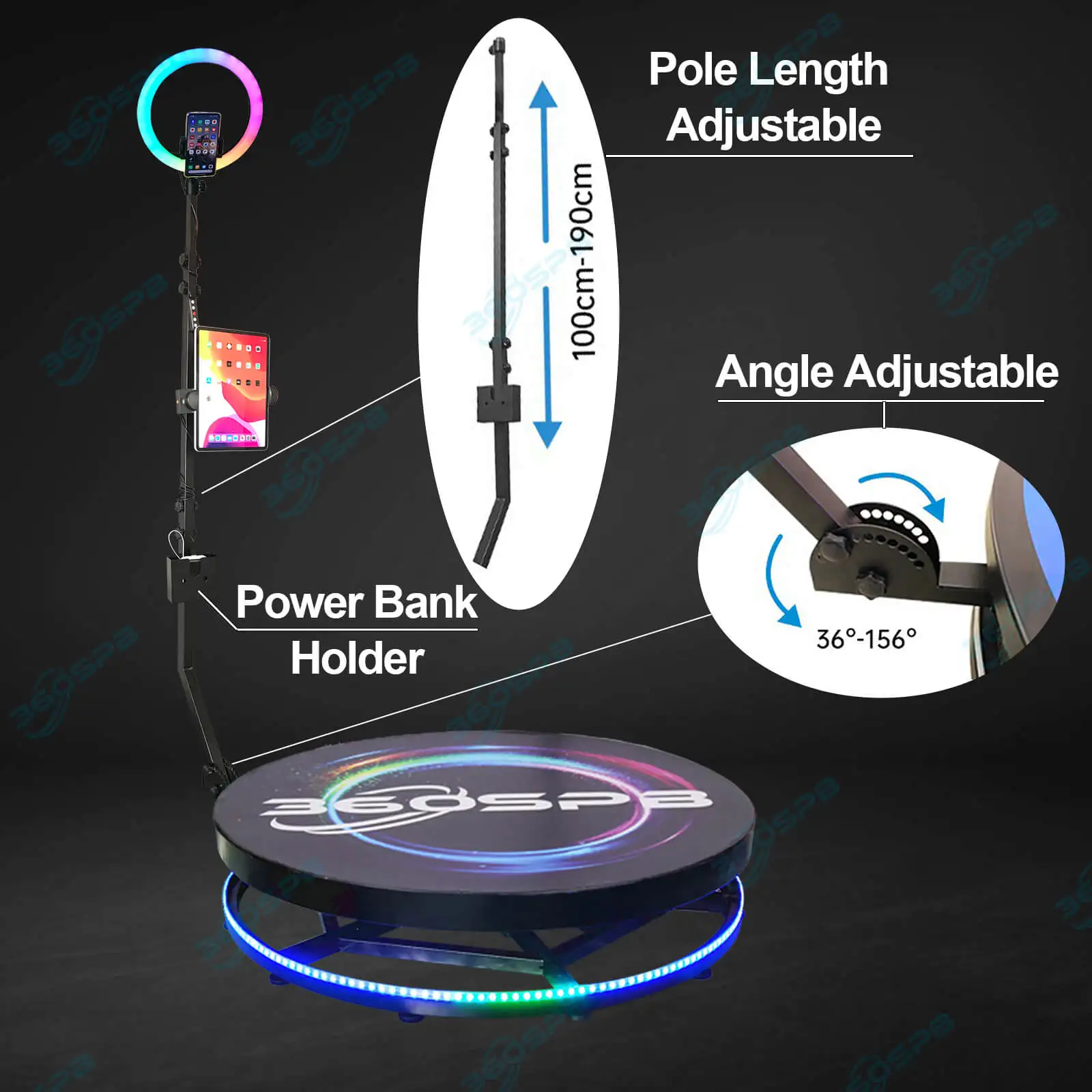 360spb Sfe5 Semicircle Led Tension Fabric Backdrop 360 Photo Booth ...