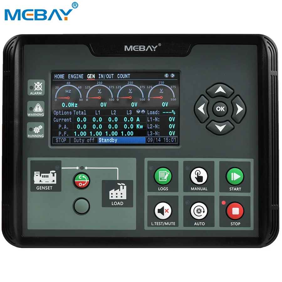 MEBAY Electronic Genset Control Panel Cuircuit Board LCD Generator ...