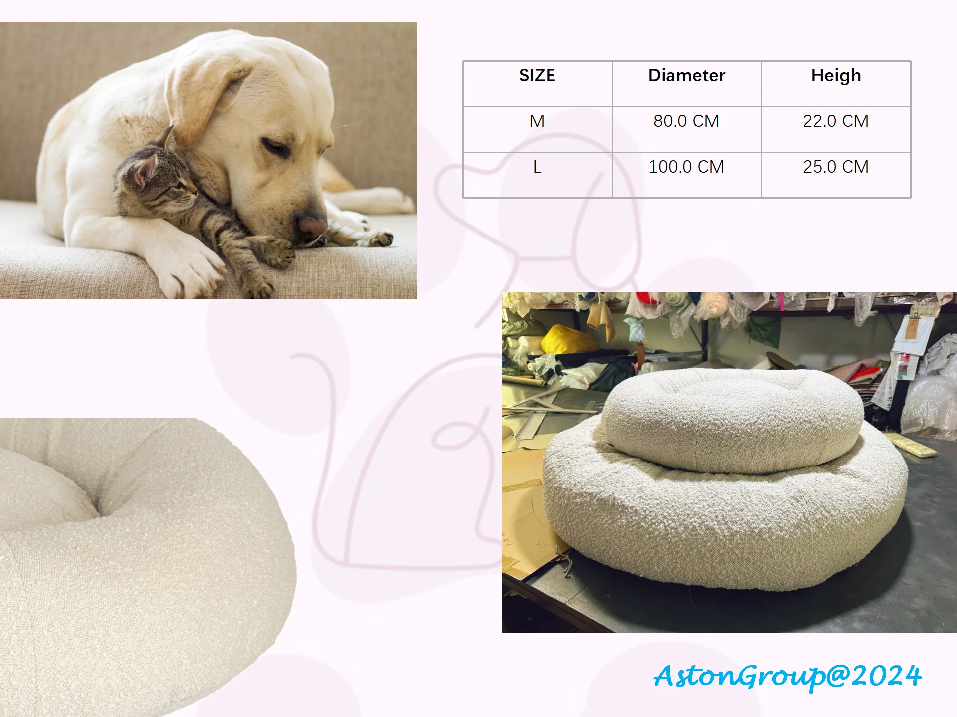 Boucle Dog Bed - Orthopedic Comfort for Dogs & Cats