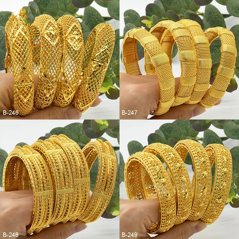 24k Gold Plated Ladies Bracelet Open Bangle Hand Jewelry 24k Saudi Gold ...