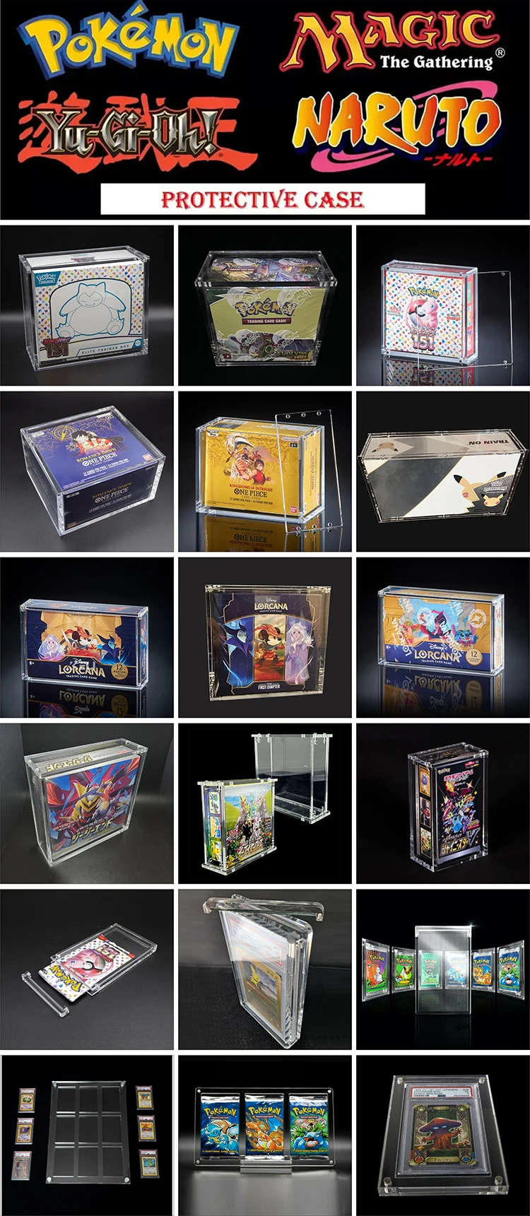 Acrylic PS-A Card Slab Display Case 12 Graded Card Holder Frame Wall ...