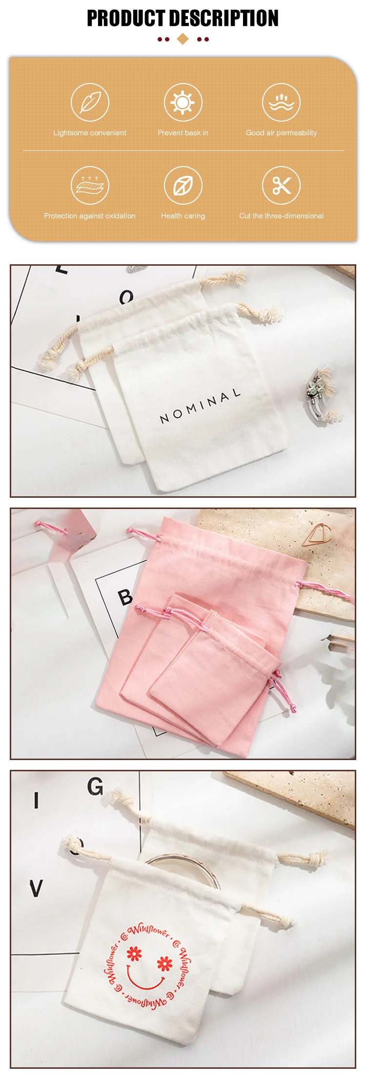 Small Cotton Pouch - Secure and Stylish Jewelry Storage