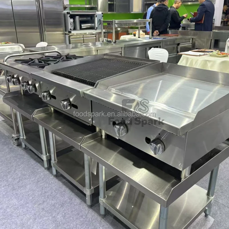 Portable Street Food Griddle and Fryer Combination Machine Commercial ...