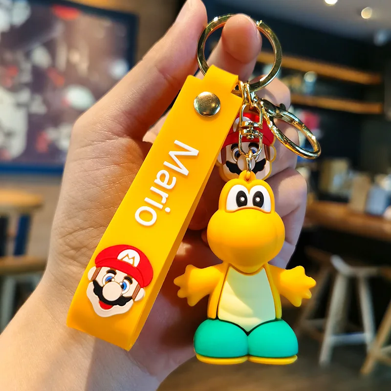 Cartoon 3D PVC Anime Super Marios Bros Keychains