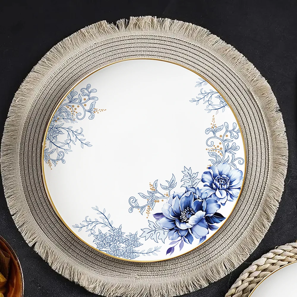 Ceramic Traditional Chinese Blue Flower For Hotels Porcelain Dishes ...