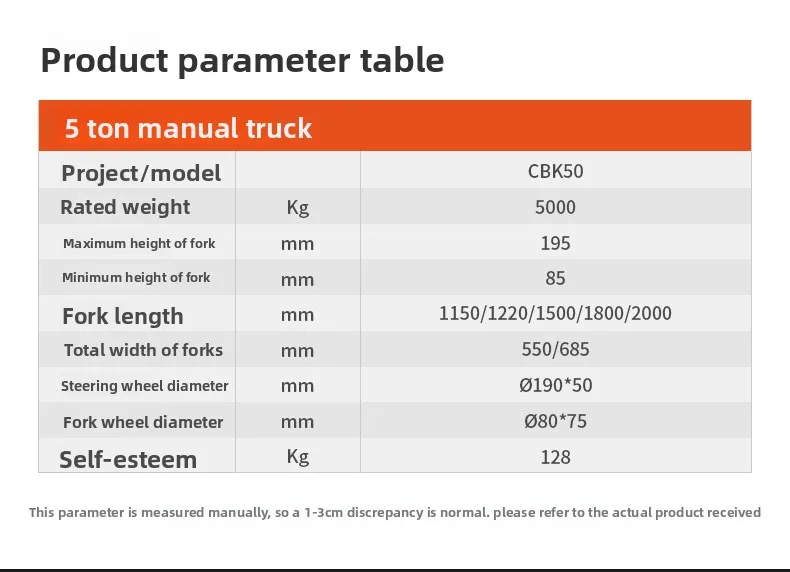 Noblelift 5-Ton Thickened Hydraulic Pallet Truck with Extended Forklift ...