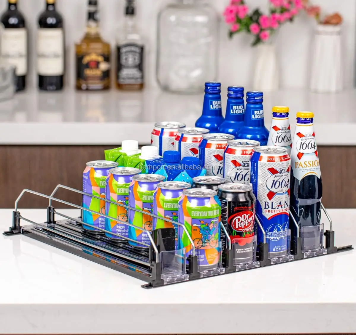 Beverage Pusher Glide Bottles Storage Holder Drink Can Dispenser Drink ...