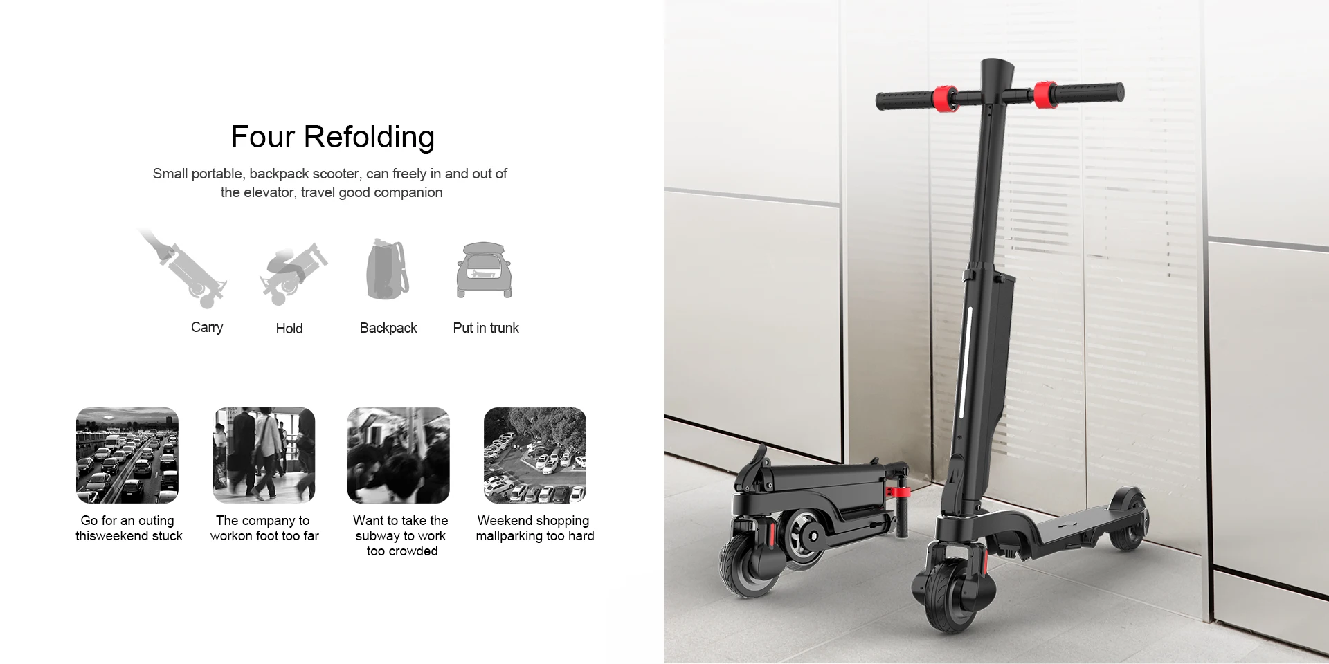 Eu Us Popular Design E-scooter 250w 36v Small Portable Backpack Scooter ...