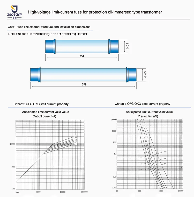 12KV RMU 10A Fuse Oil-Immersed Type Transformer Limit Current Fuse