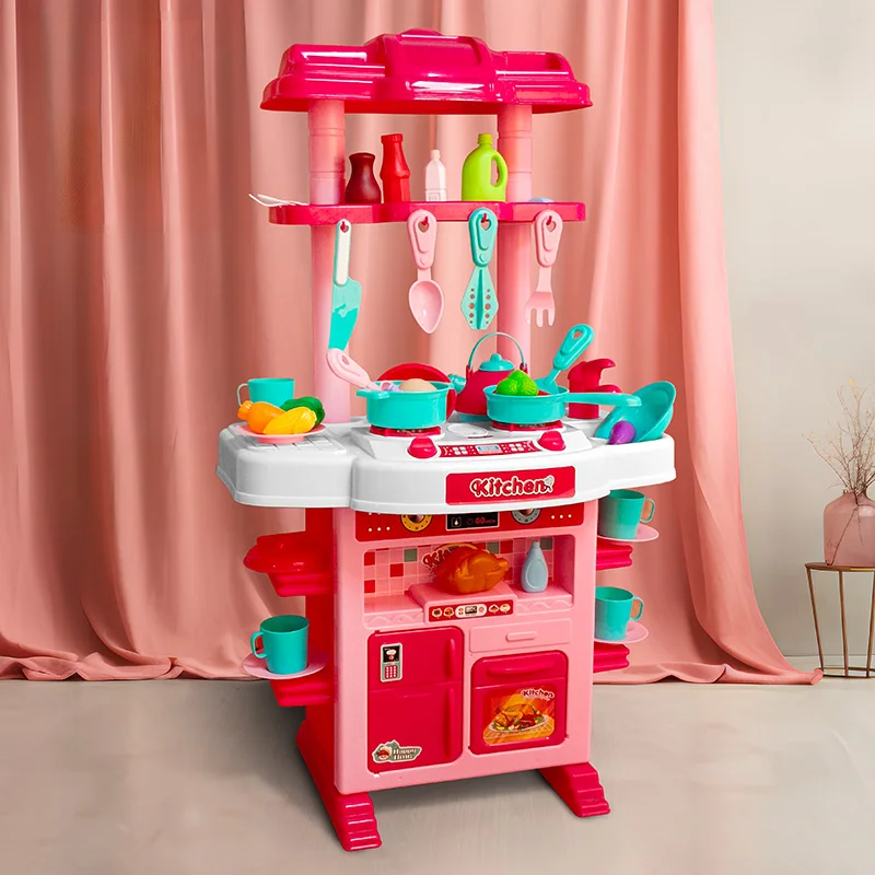 Kids Pretend Play Game Toy Sound And Light Small Dining Table Kitchen ...