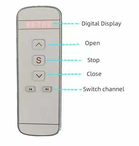 433mhz Rolling Code Fdact01en 5 Channel Curtain Remote Control For ...