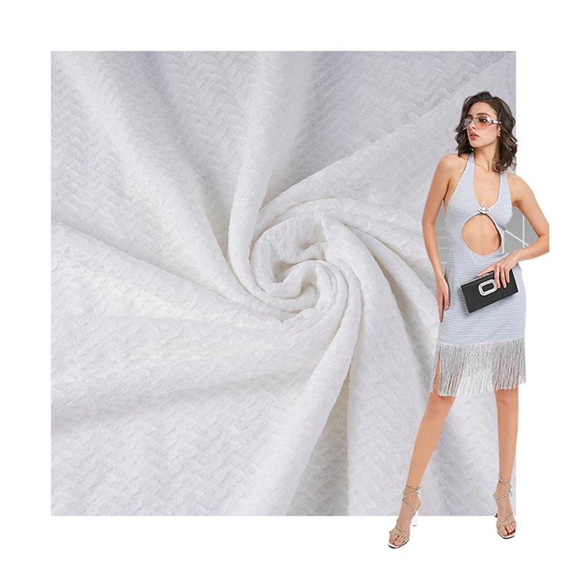 2 way stretch dyed pique soft knitted jacquard fabric party wear ...