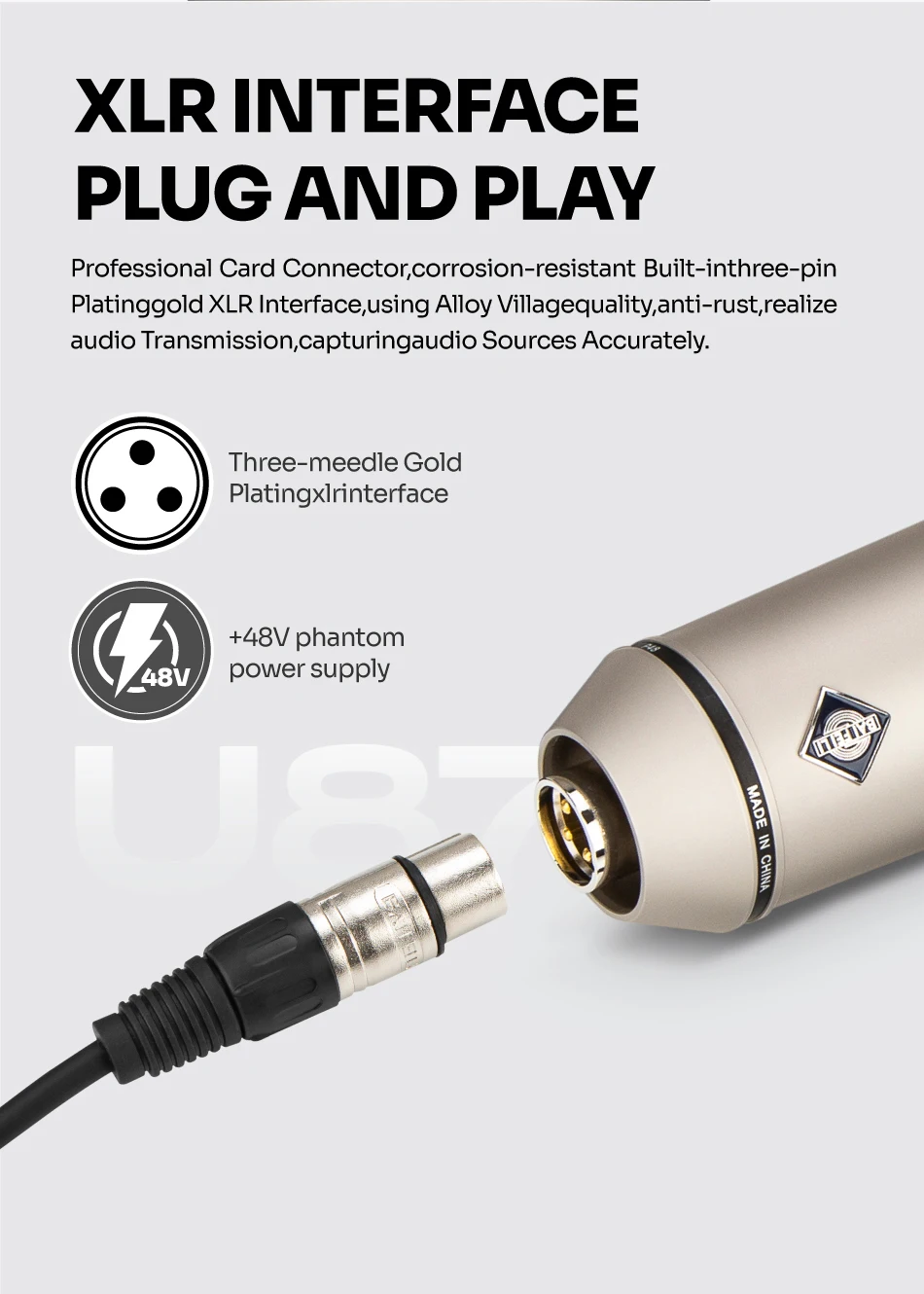 U87AI Condenser Microphone - Professional Podcasting Tool