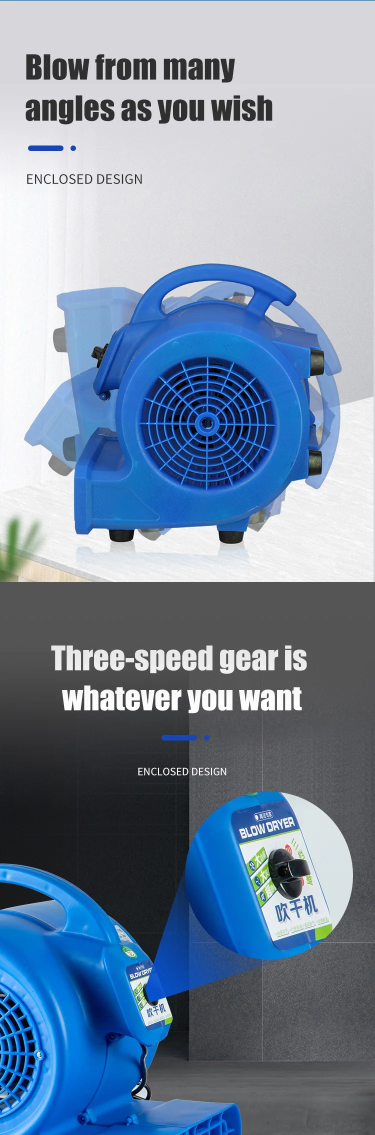 Portable Adjustable Speed Dryer Ground Blowing Machine - Buy Floor Air ...