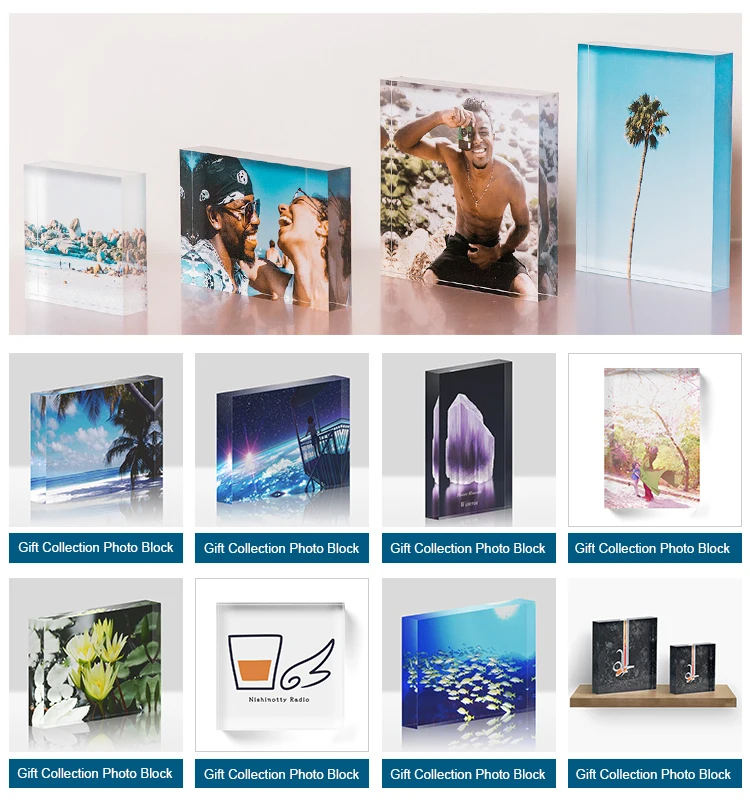 Modern Acrylic Display Block Uv Printing Landscape Pattern Photo Block ...