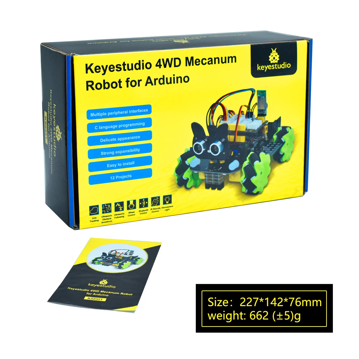 Keyestudio 4wd Mecanum Robot For Arduino Stem Smart Diy Robot Car Kit ...