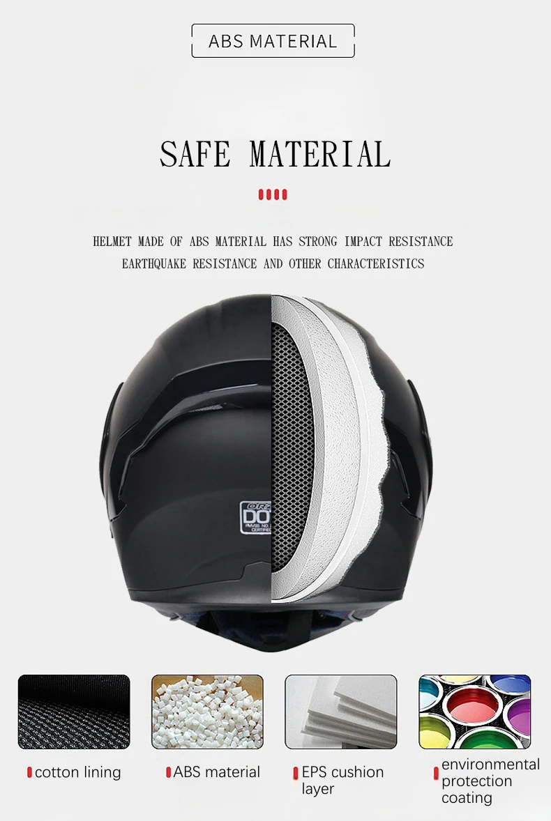 Lightweight Wide View Flip Up Function Cascos Para Moto Full Face ...