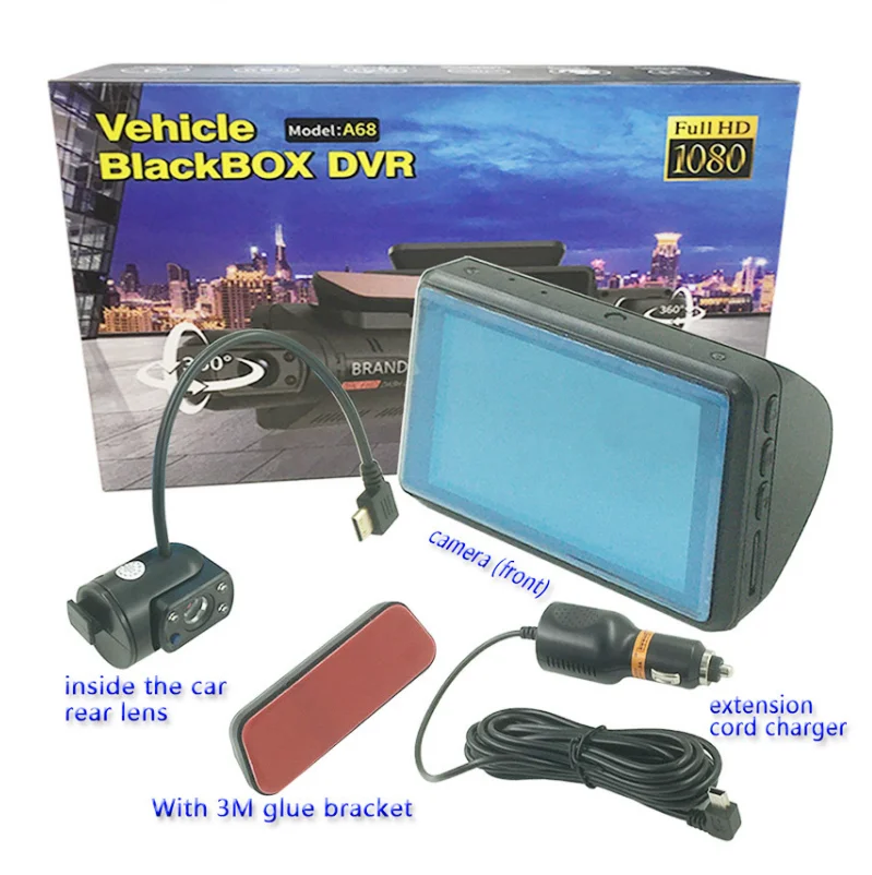 Main Product Dual Lens Dashcam Dual Camera Car Dvr Charger Accessories ...