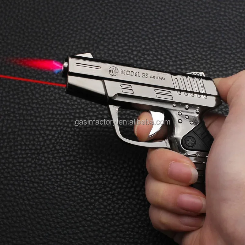 2024 Jet Flame Lighter Refillable Lighter Red Flame Inflatable Pistol ...