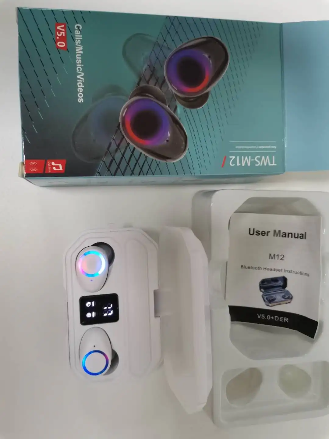 M12 Tws Waterproof Sport Wireless Earbuds Auriculares Audifono Con Bt ...