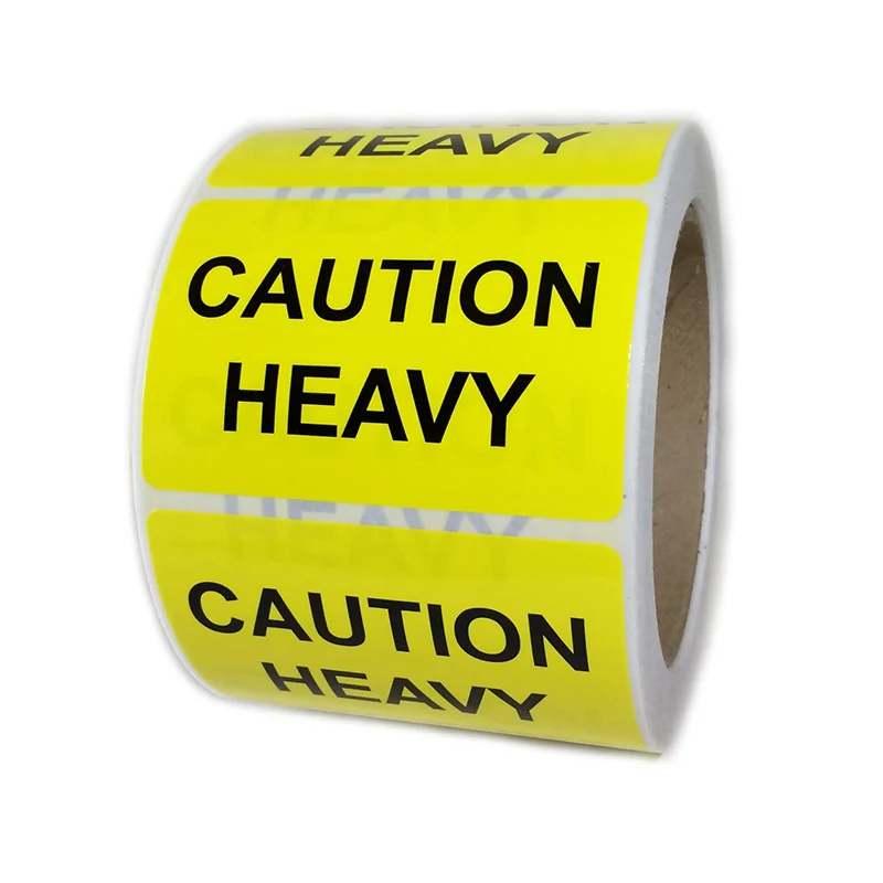 Transport Caution Heavy Warning Labels in Fluorescent Yellow with Bold ...