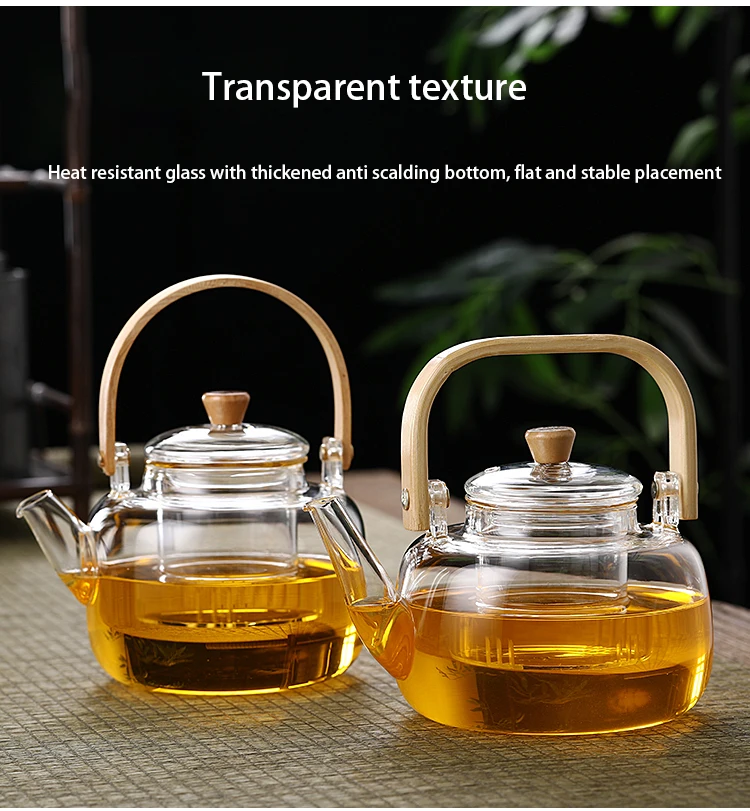 Transparent Glass Teapot With Removable Infuser Stovetop Safe Tea ...