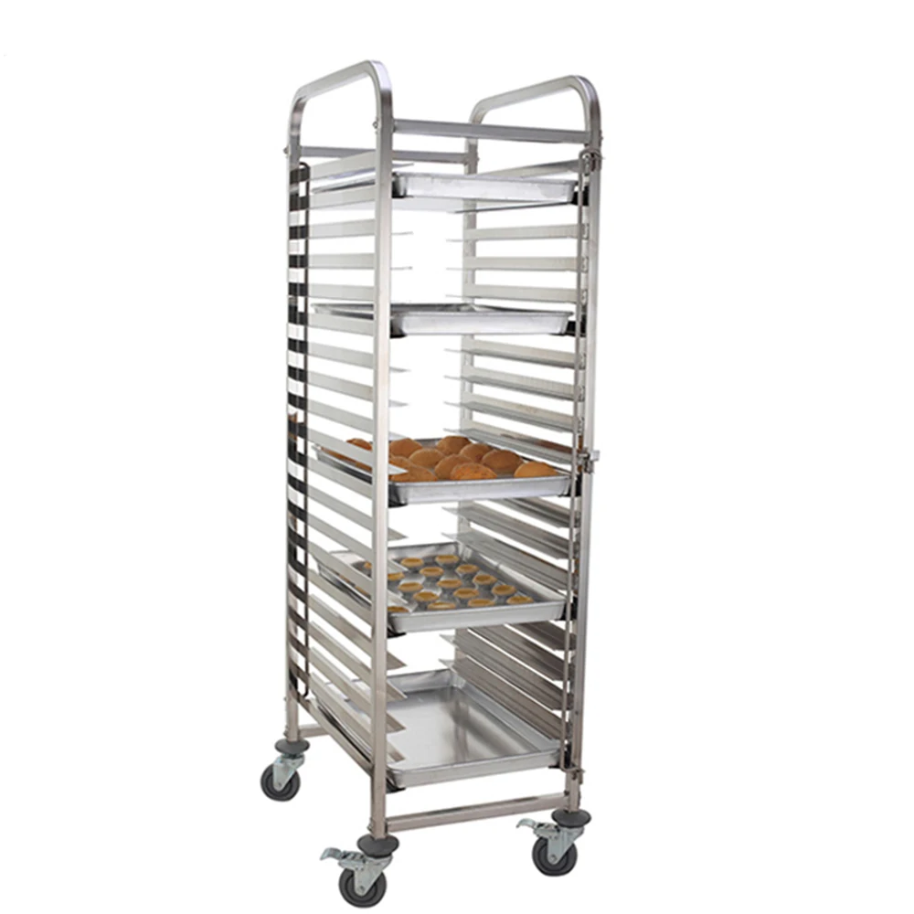 stainless steel bun pan trolley rack with swivel caster| Alibaba.com