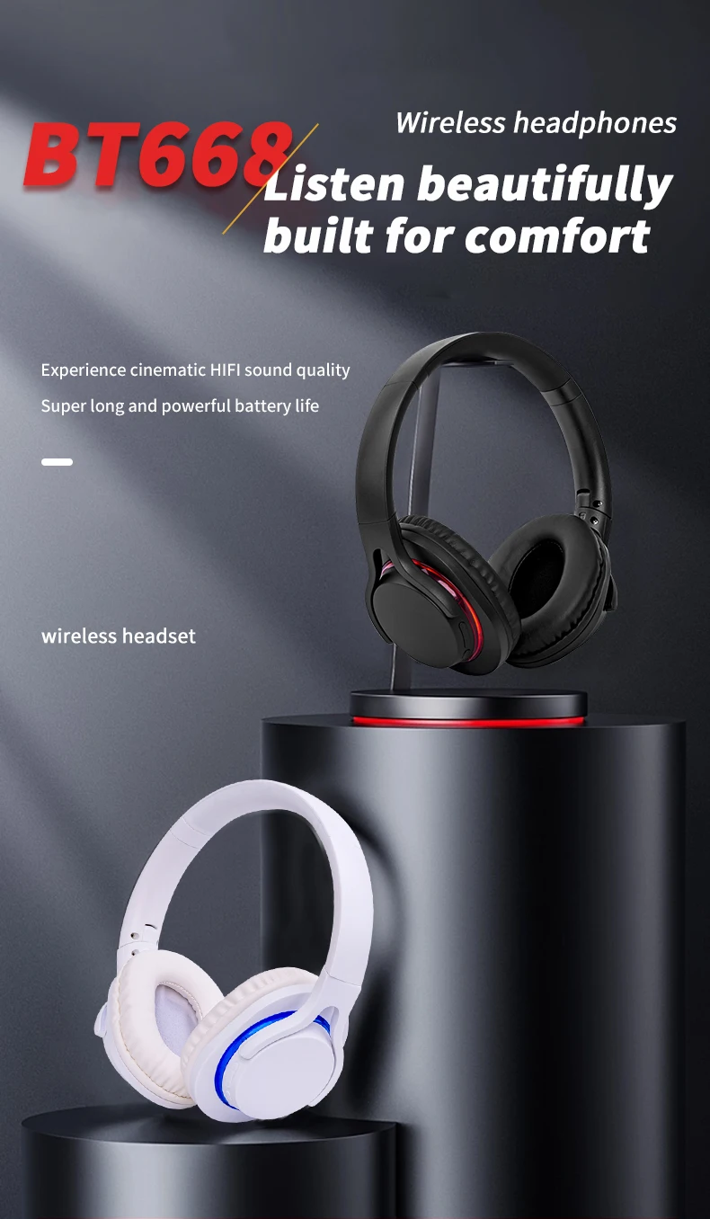Wireless New Model Headphone With Soft Earmuff Classic Color Hifi Headsets - Buy Black Headphone ...
