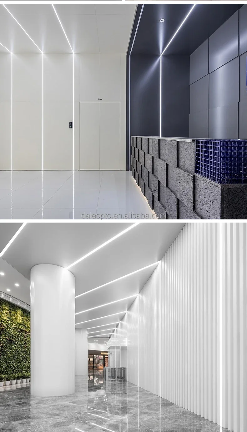 Recessed with Flange for LED Trimless 8-12mm Strip Slot Profile ...