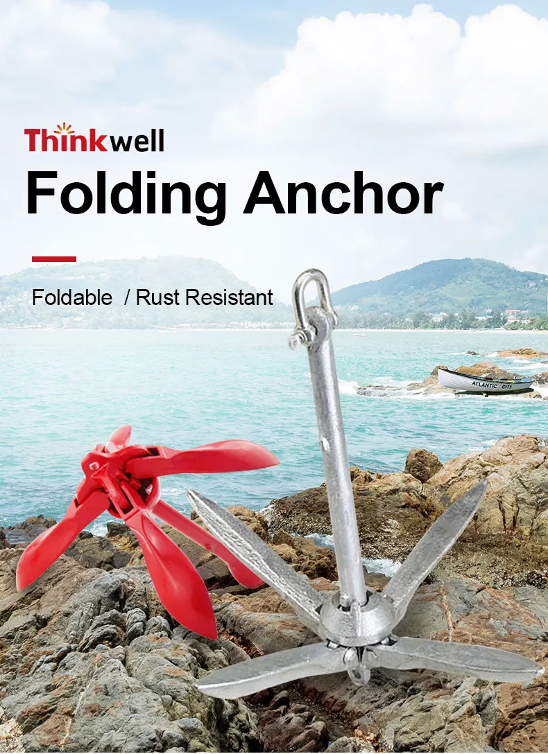 3KG Folding Grapnel Anchor Kit for Small Boats - Durable & Efficient