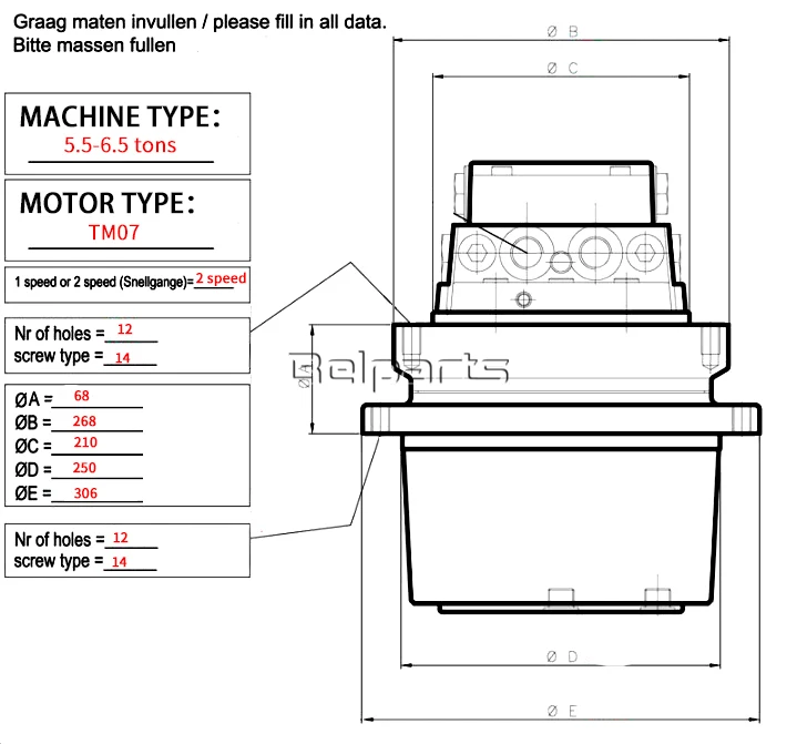 TM07 Excavator Travel Motor Assy - Final Drive Solutions