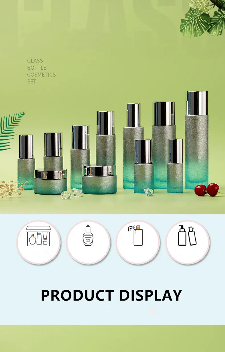 Factory Customized Glass Lotion Serum Container Empty Bottle Face Cream ...