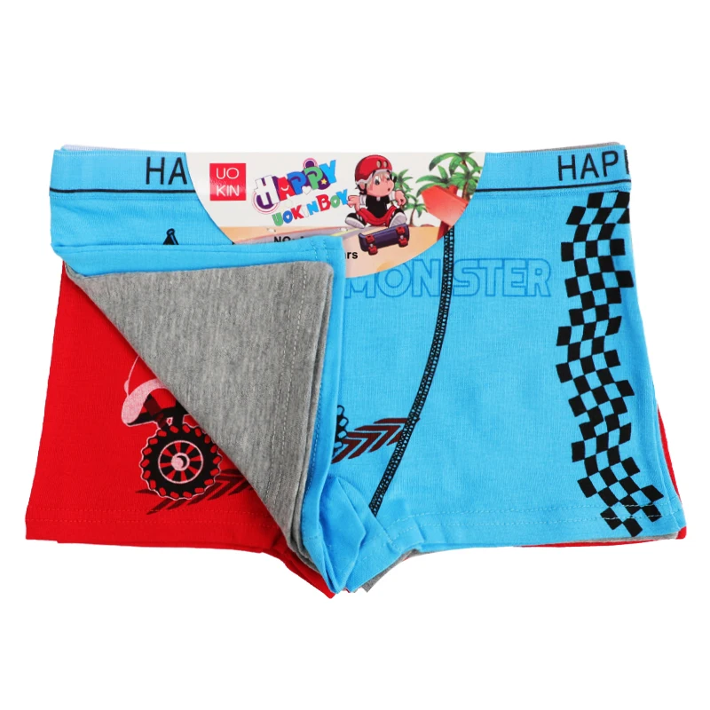 Uokin Cartoon Cotton Print Boy Boxer Briefs Shorts Soft Breathable 4-10 ...