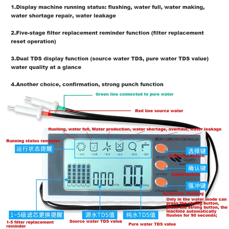 Pure Water Machine Control Board with TDS Display
