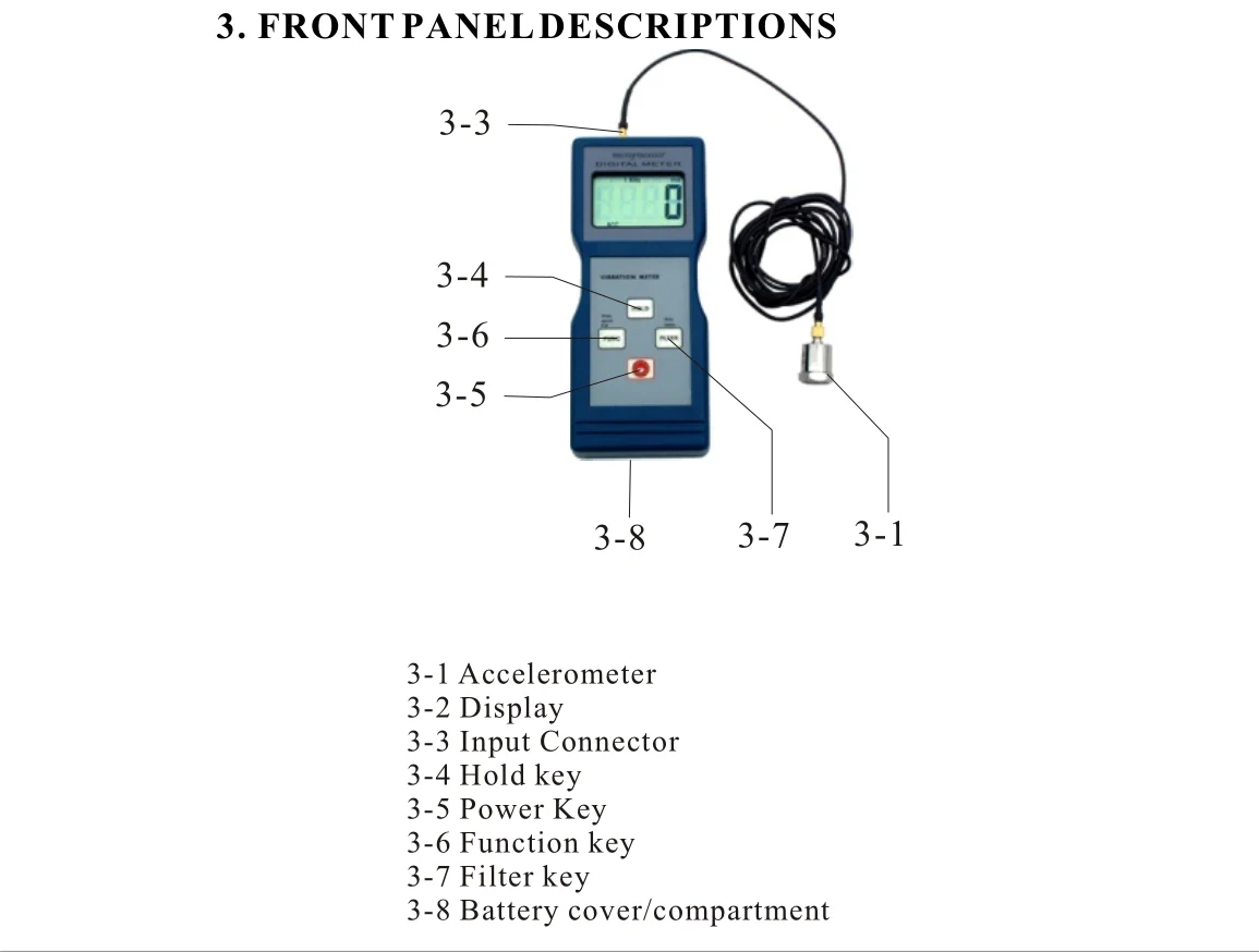Landtek Vm-6320 Portable Vibration Meter For Velocity & Acceleration - Oem