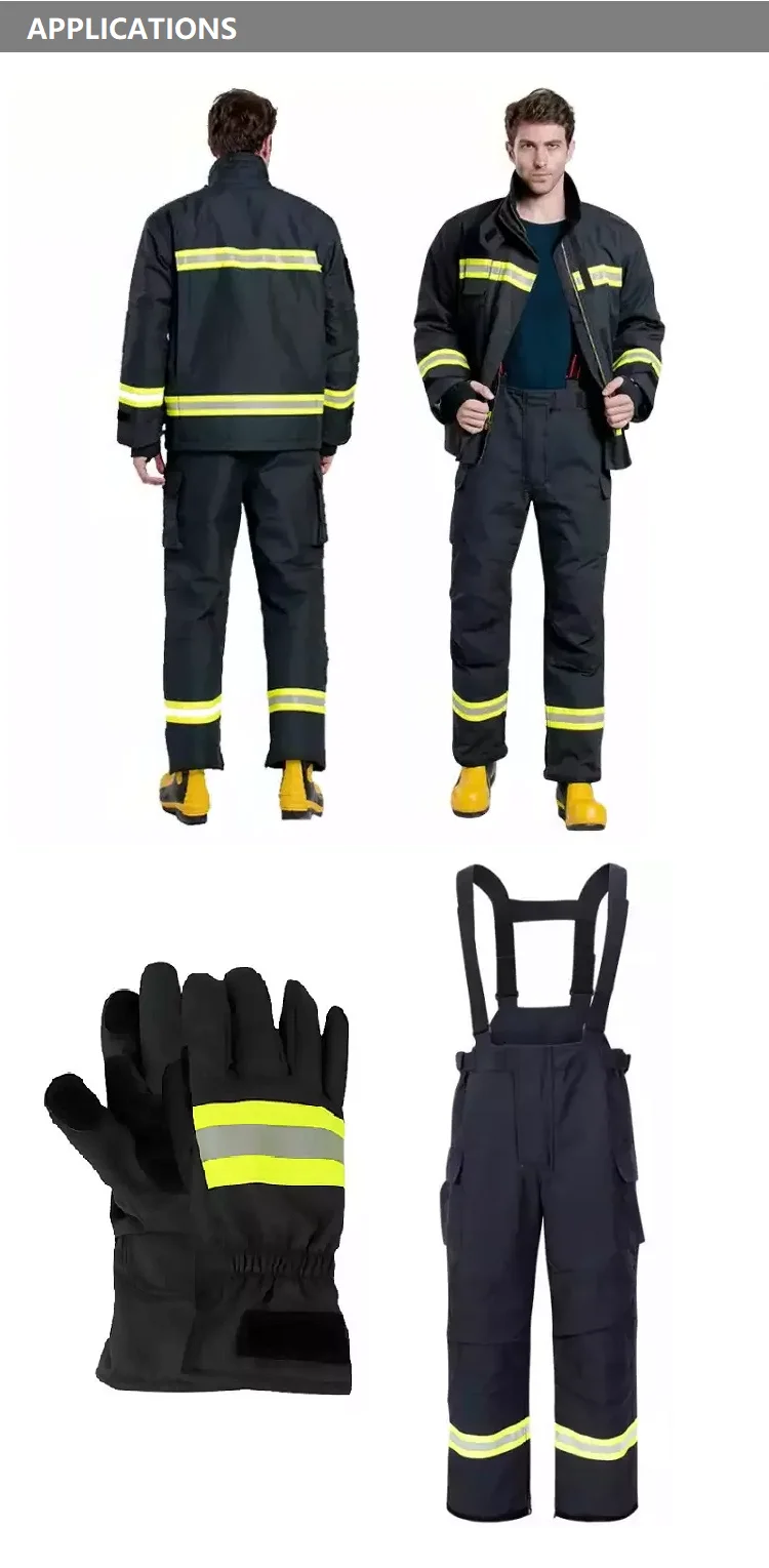 High Vis Firefighter Workwear Fluorescent Yellow FR Fabric Sew on Strip ...