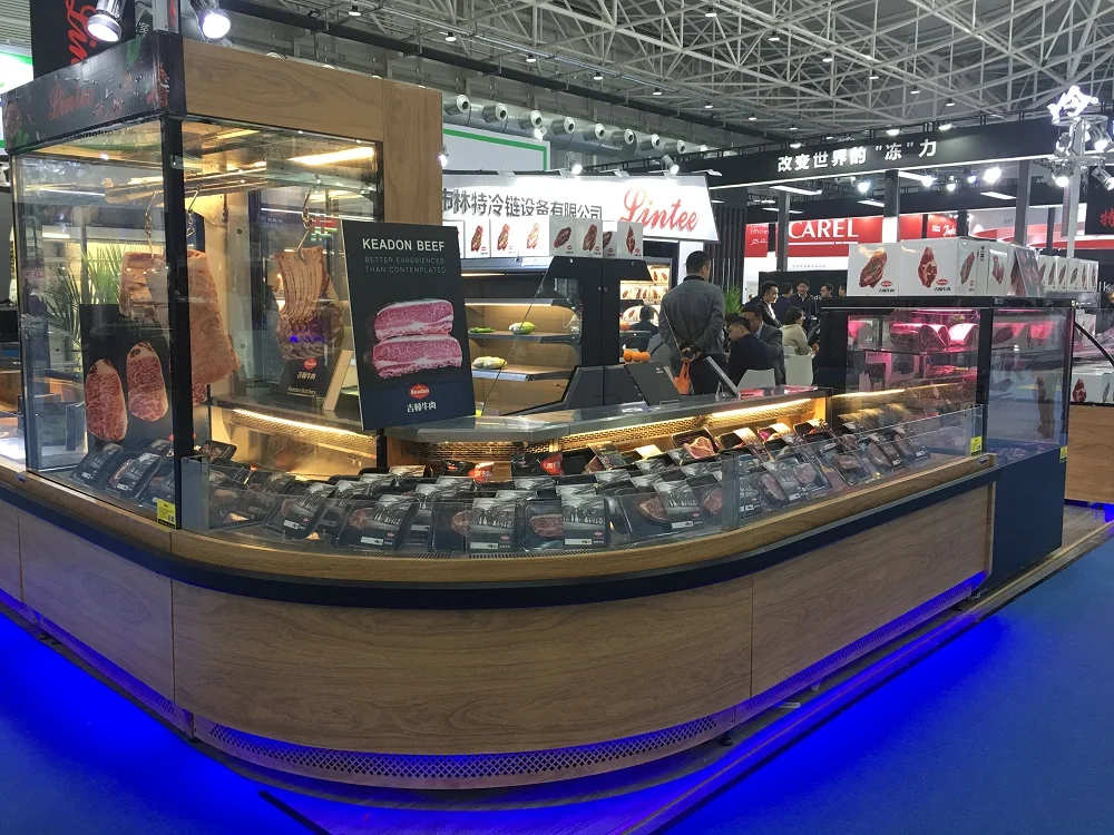 Commercial Meat Counter Butchery Display Fridge Glass Meat Showcase ...