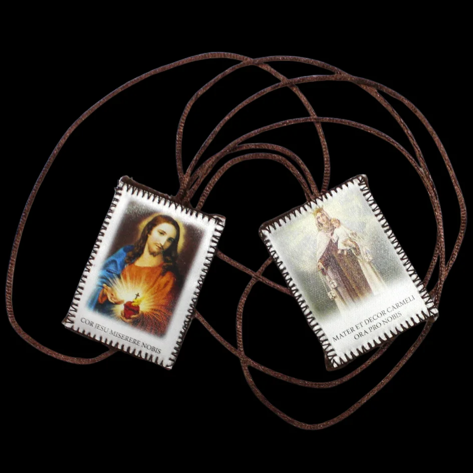 Alibaba.com: 12Pcs Brown Cord Religious Scapular with Our Lady of Mt ...