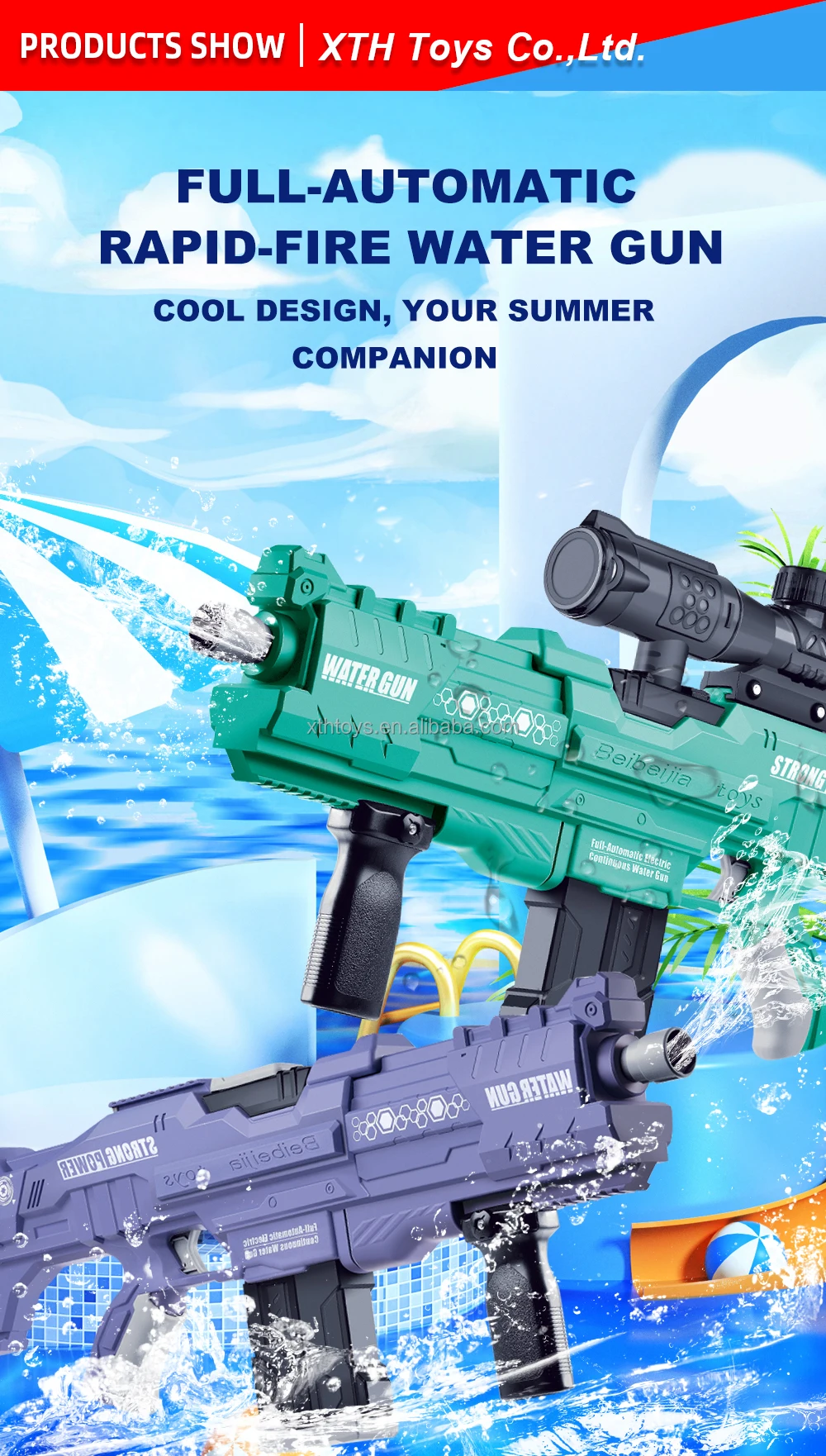 Hot Selling Summer Electric Water Guns Outdoor Rechargeable Automatic ...